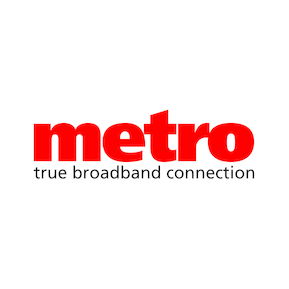 Metro - true broadband connection logo vector