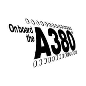 Onboard the A380 logo vector